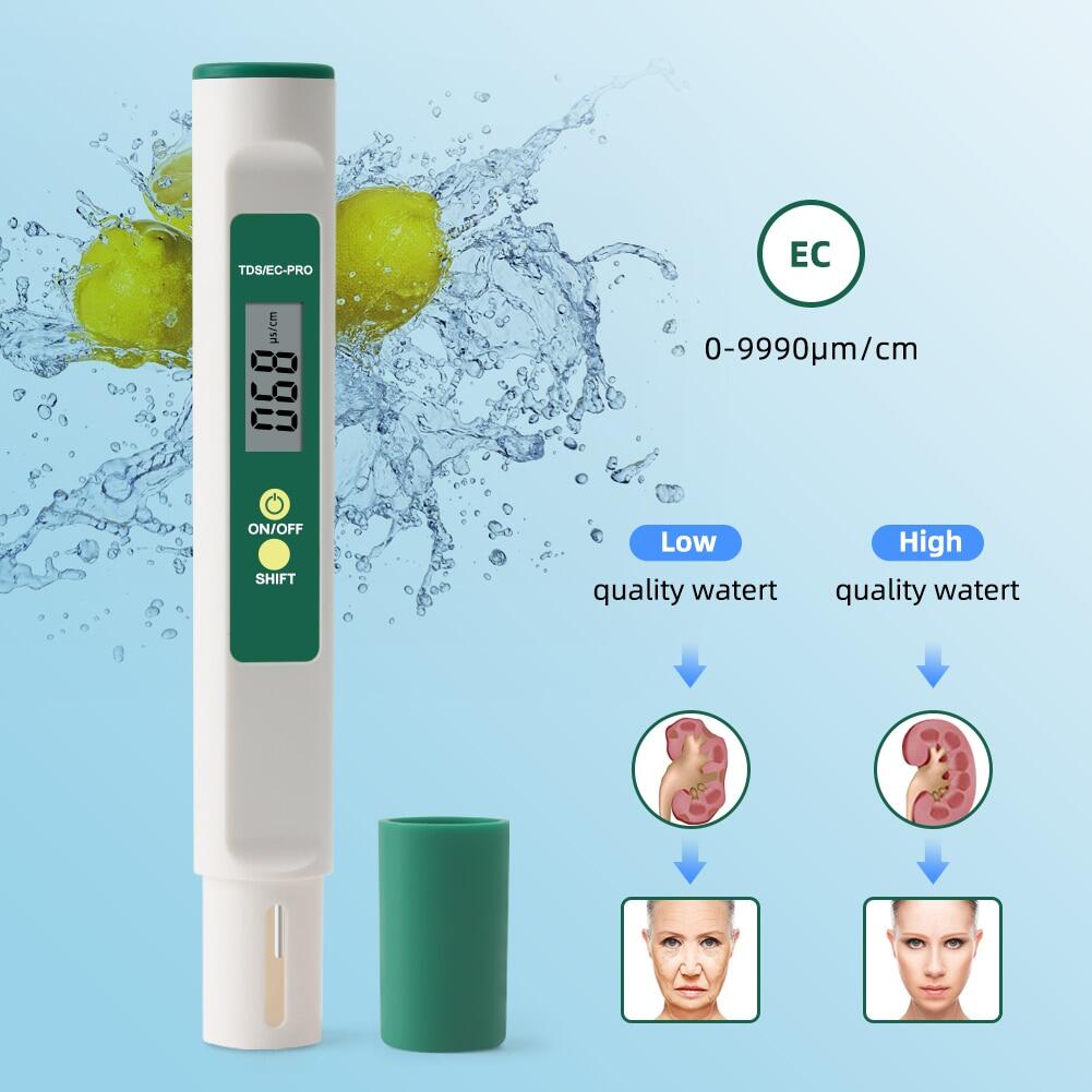 3 in 1 Temp TDS EC Meter Digital Water Quality Purity Tester Portable ...