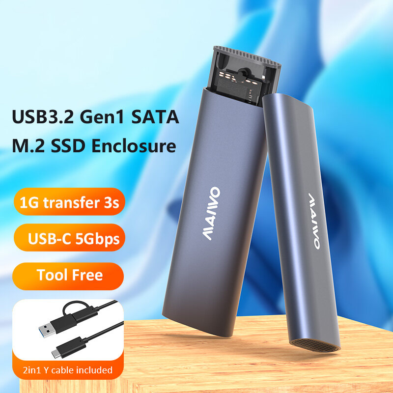 Dual Protocols M.2 NVMe SSD Enclosure MAIWO External type C to PCIe ...