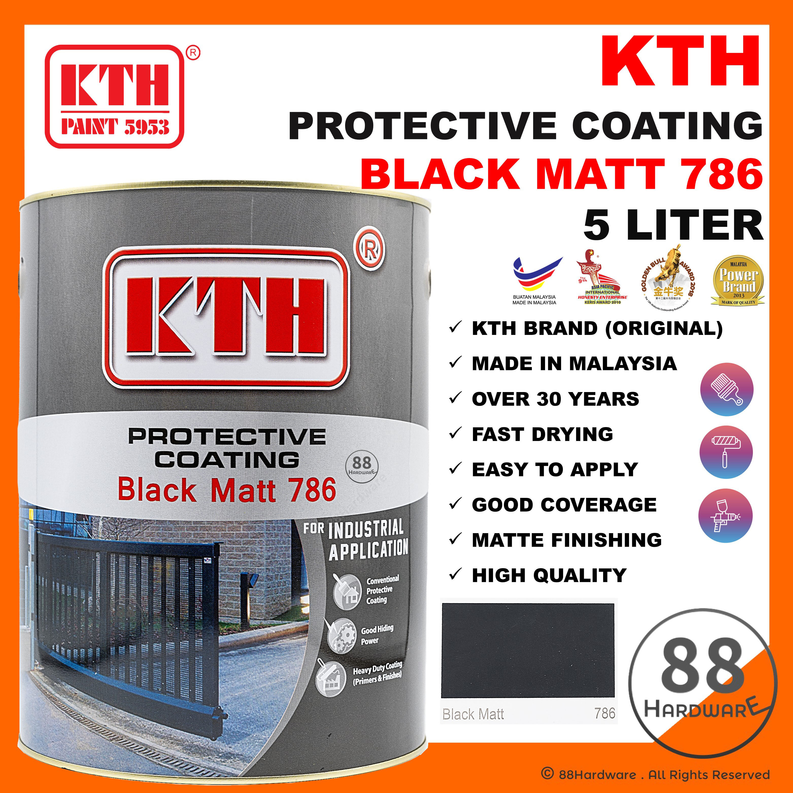 1L & 5L KTH Paint Black Matt Paint 786 / cat hitam mati / black / matt ...