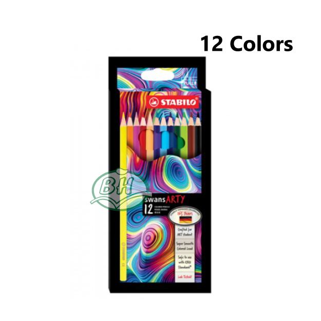 New Series! Stabilo Swans Arty Colour Pencil / Pensil Warna 12 / 24 ...