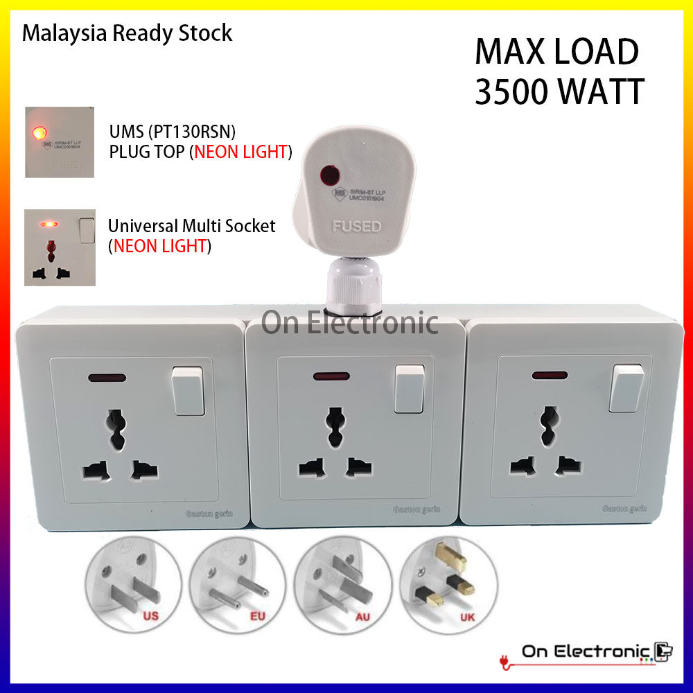 Universal HEAVY DUTY 3 GANG T-Adaptor EXTENSION WALL SOCKET AND ADAPORT ...