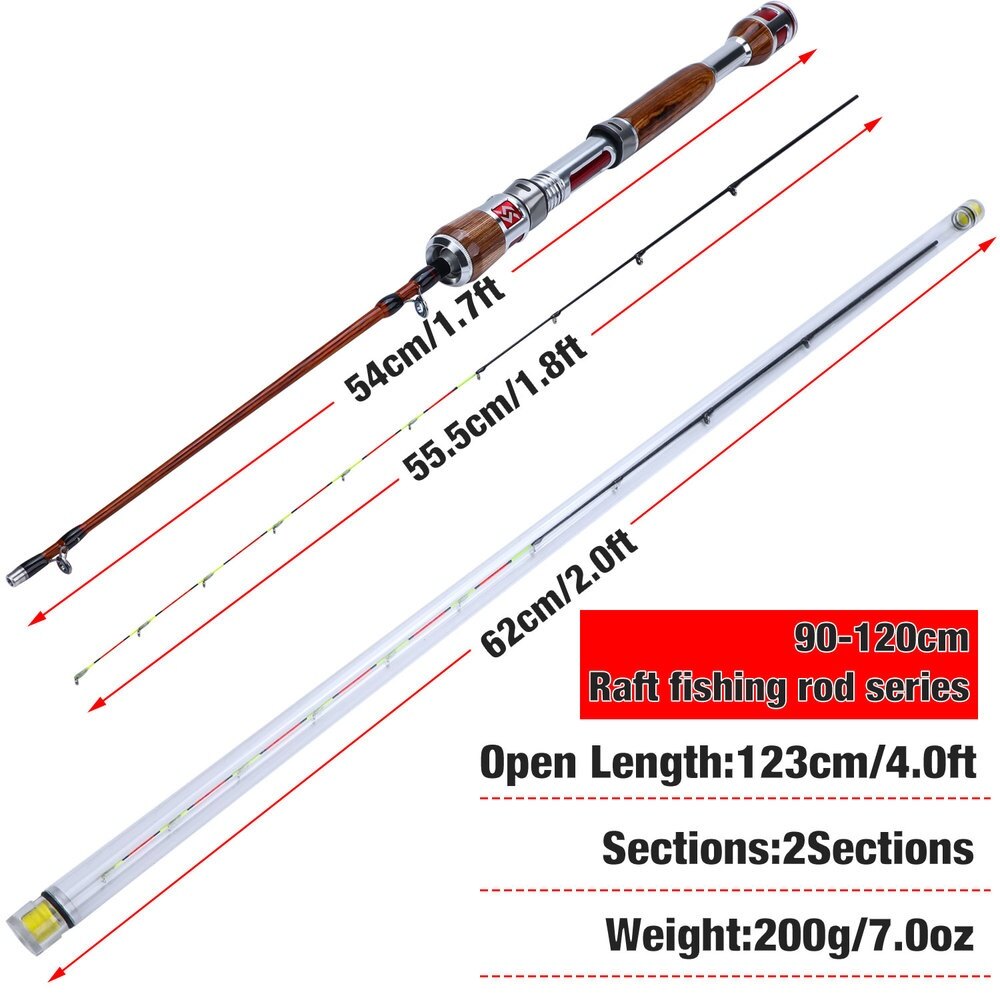 Sougayilang Fishing Rod 4FT 2Sections Raft Fishing Rods Telescopic ...