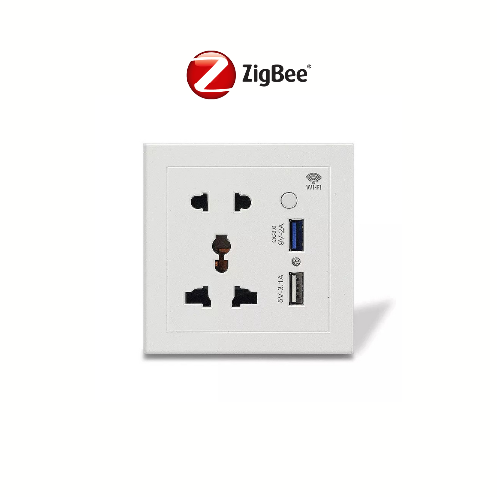 Tuya Wifi Zigbee Wall Switch Socket Outlet Universal Plug 2usb 5v 9v Qualcom 3 0 Smart Life