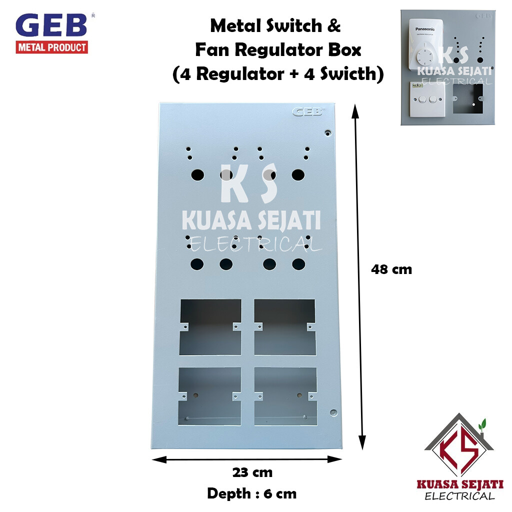 GEB Metal Switch & Fan Regulator Box - 3 Regulator + 2 Switch / 3 ...