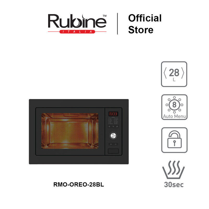 RUBINE RMO-OREO-28BL Built-in Microwave Oven with capacity up to 28L ...