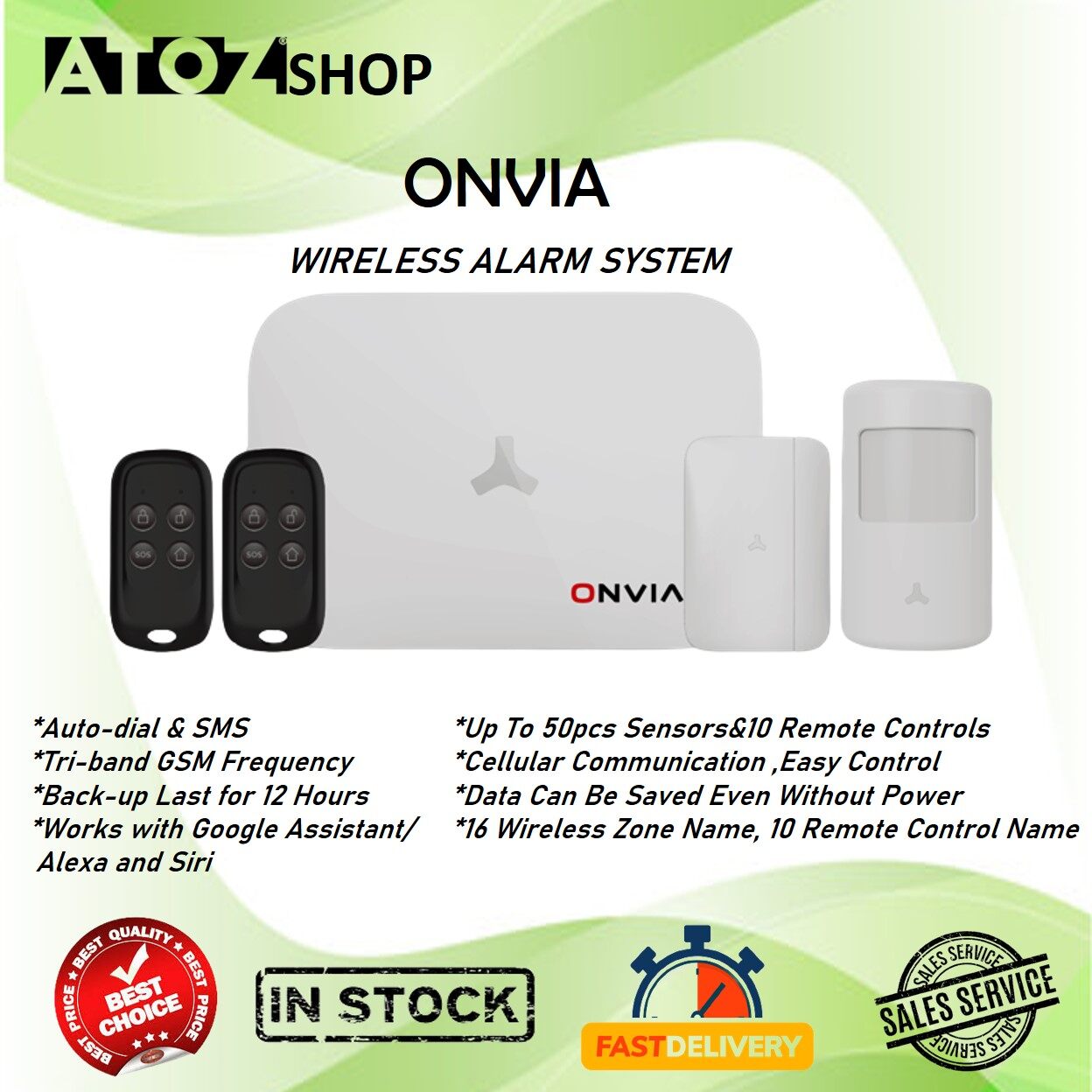 Wireless Alarm System /Onvia Wireless Alarm System/Smart home 无线警报系统 | Lazada