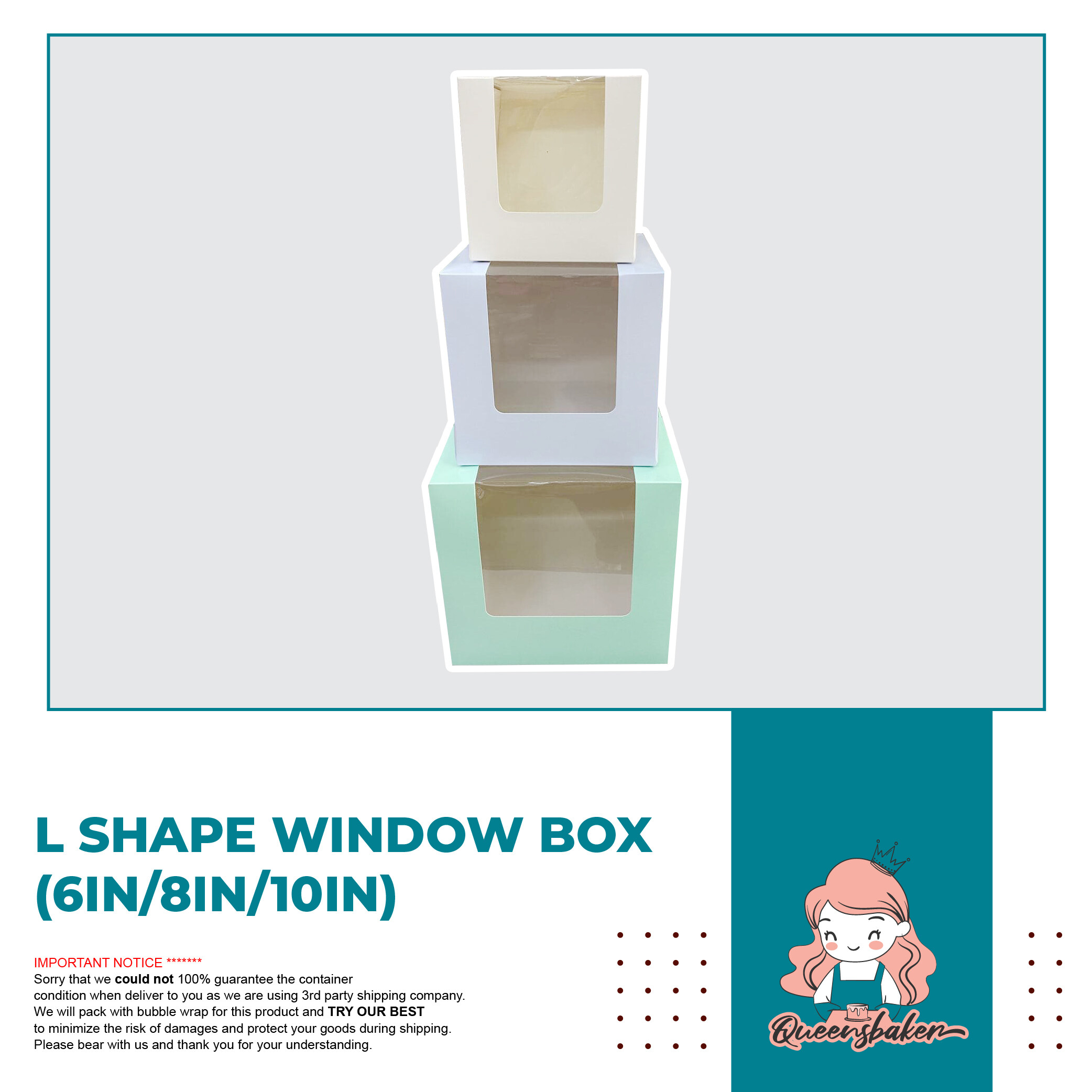L Shape Window Box Folding Box, Tall Cake Box 1pcs | Lazada