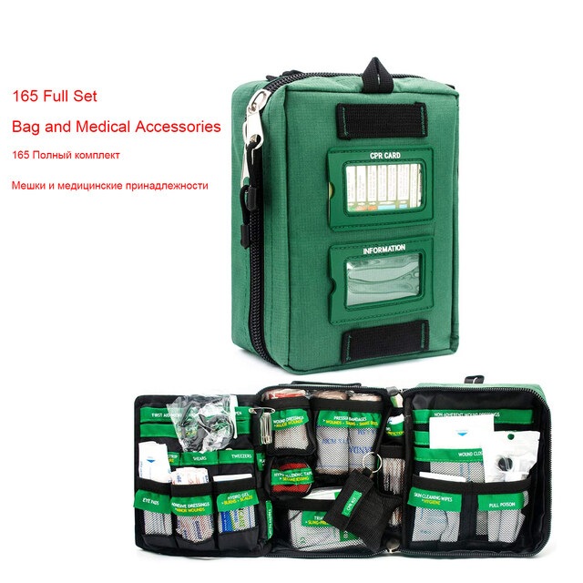 165 Pcs Full set/Empty First Aid Kit 3 Section Medium Portable ...