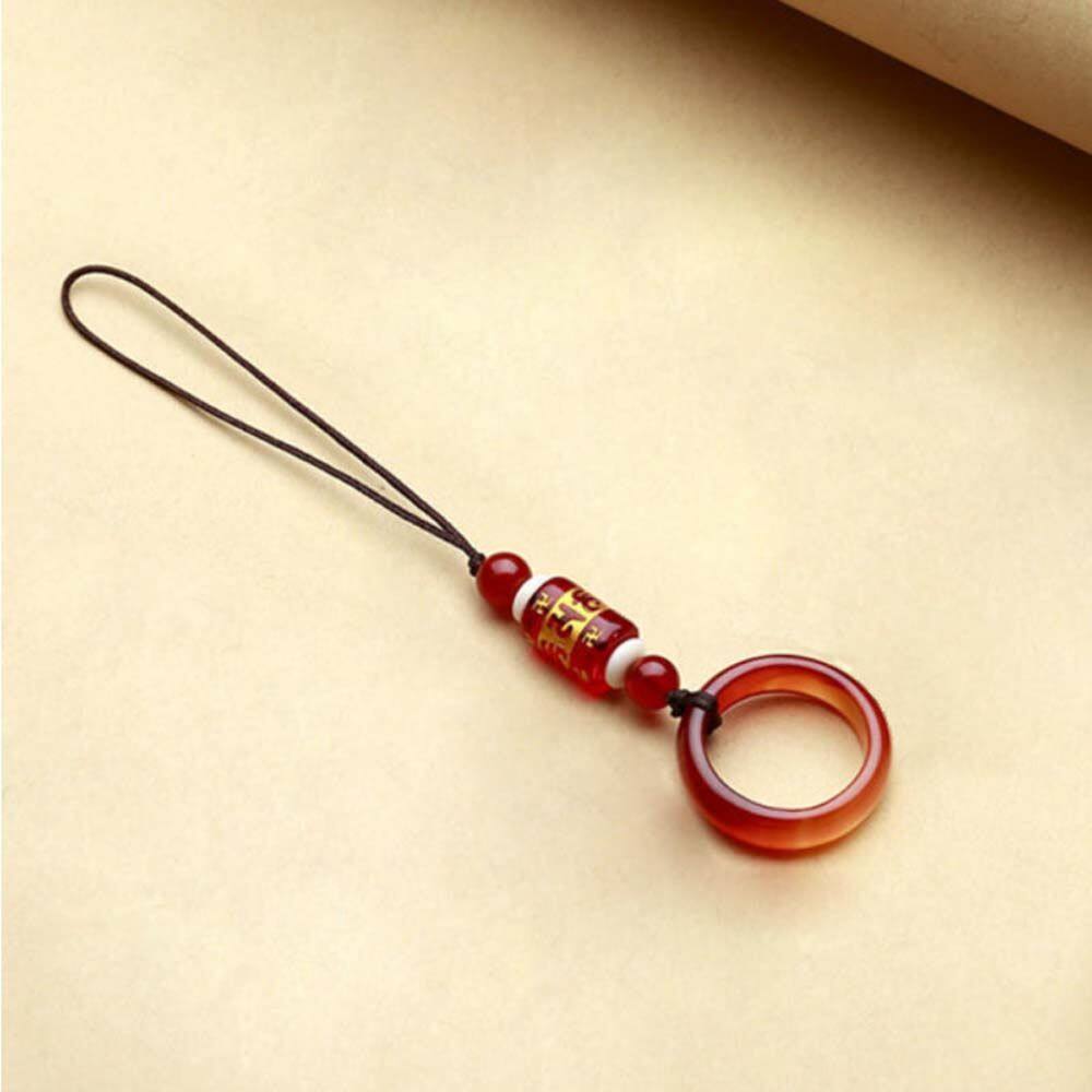 ZIAAN ถักเปียมือข้อมือพวงกุญแจอุปกรณ์เสริมโทรศัพท์มือถือแขวนเชือกสาย ...