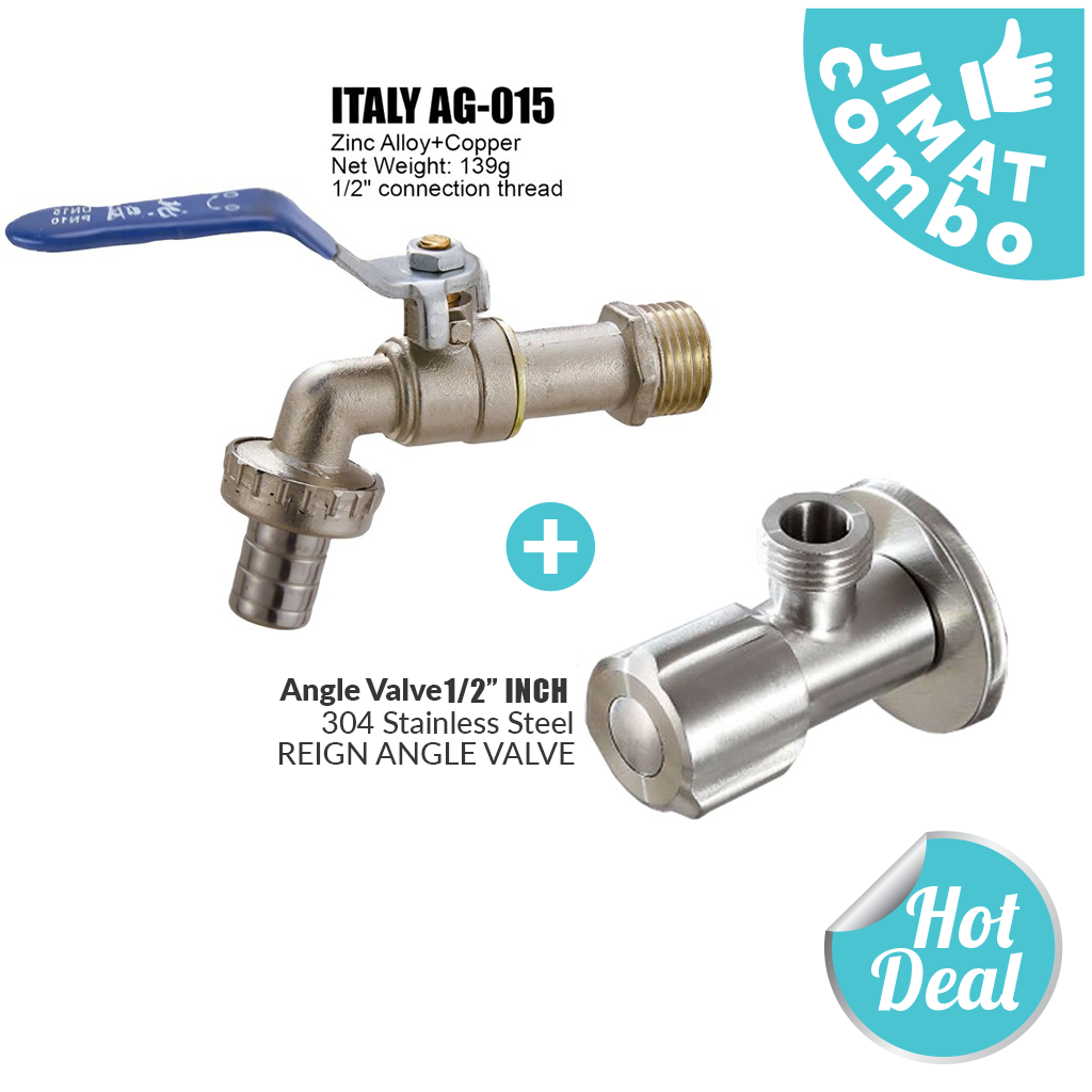 AG015 Wall Bib Tap Ball Valve Washing Machine Tap Connector Bibcock ...