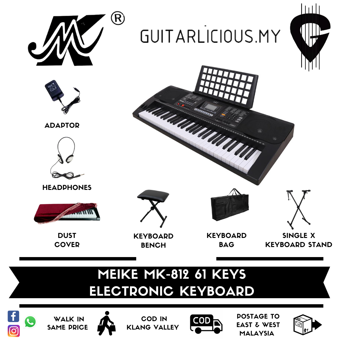 MEIKE 61 Keys Professional Performance Touch Sensitive Keyboard ...