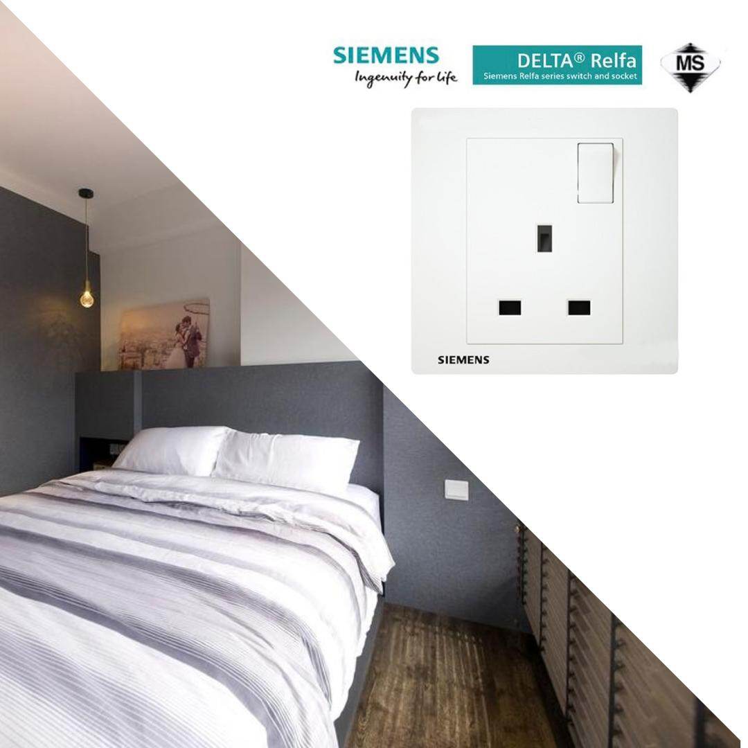 Siemens 13A 1Gang SP Switched Socket with Indicator (White) #Delta ...