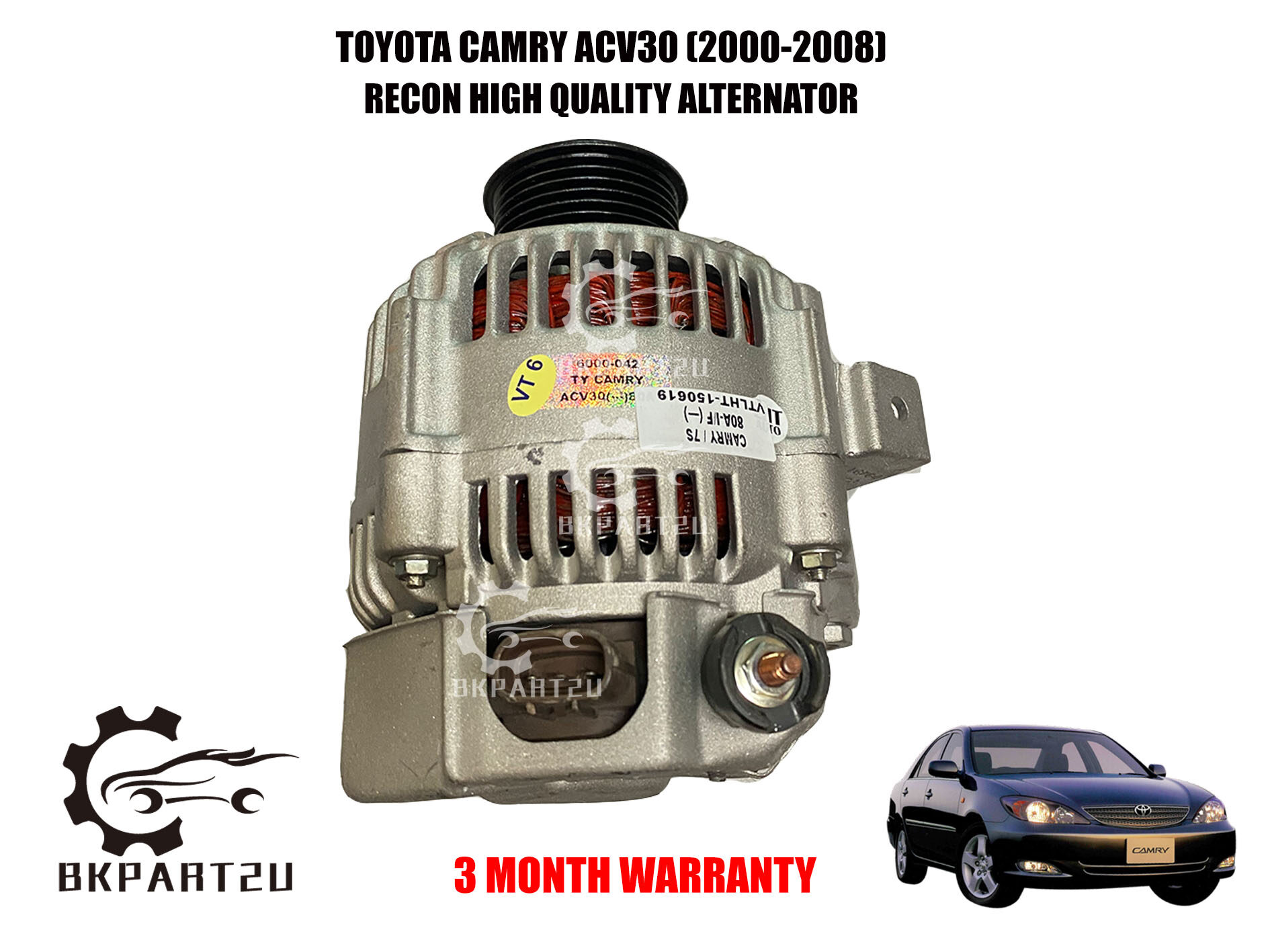 Toyota Camry Acv30 31 (2000-2008) Alternator Made By Recon 3 Month ...