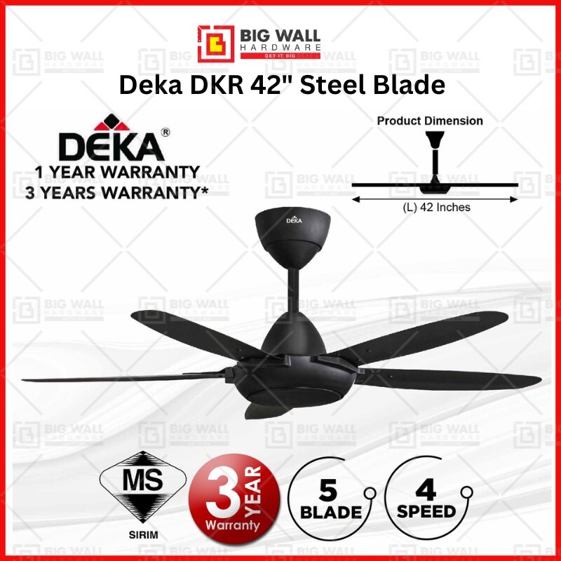 Deka 56 Inch AC Motor 4 Speeds Ceiling Fan DKR 56 / 42 Inch DKR 42 with ...