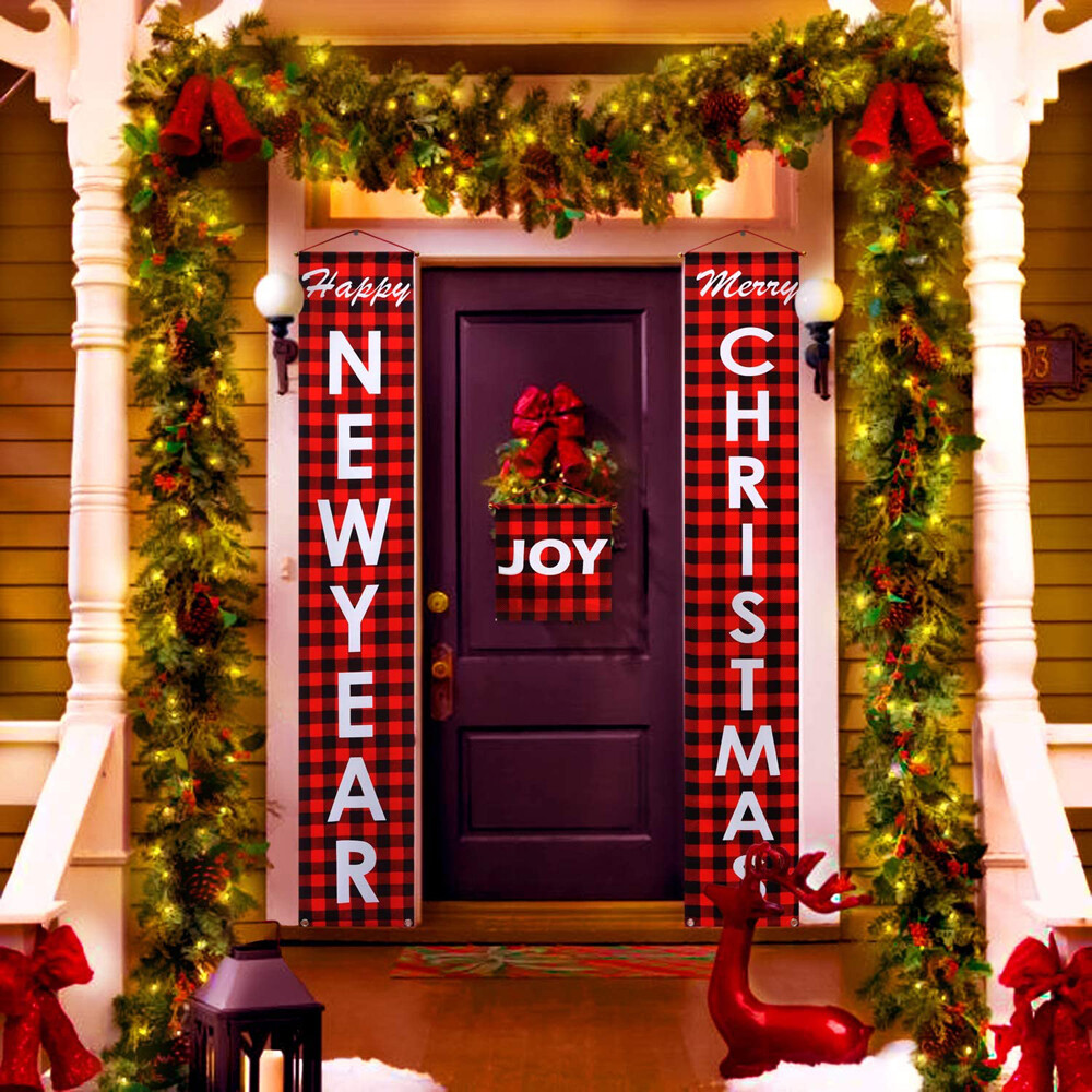 3pcs/set Merry Christmas Banner Door Couplet New Year Decor Hanging ...