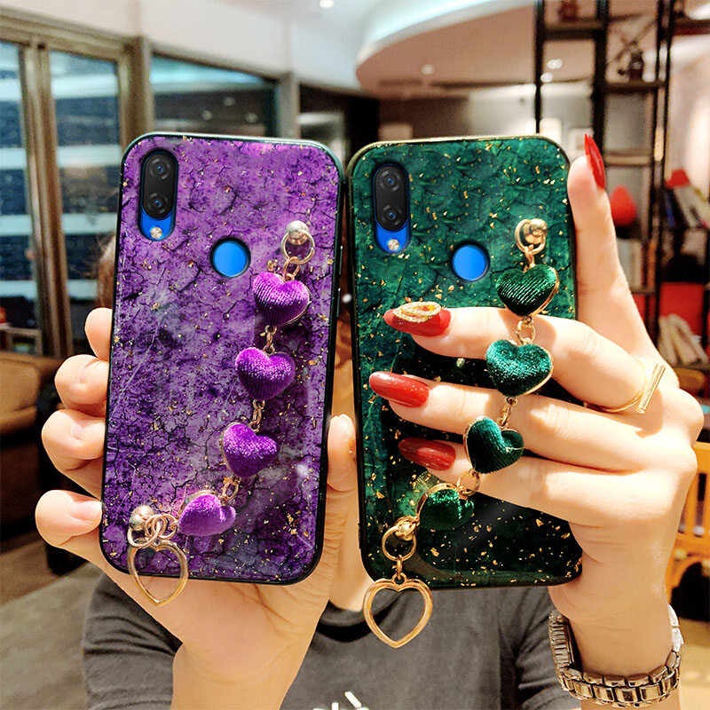 JieFie หรูหราทองฟอยล์ Bling หินอ่อนสำหรับ Huawei Y9 2019 / Y6P / Y7A ...