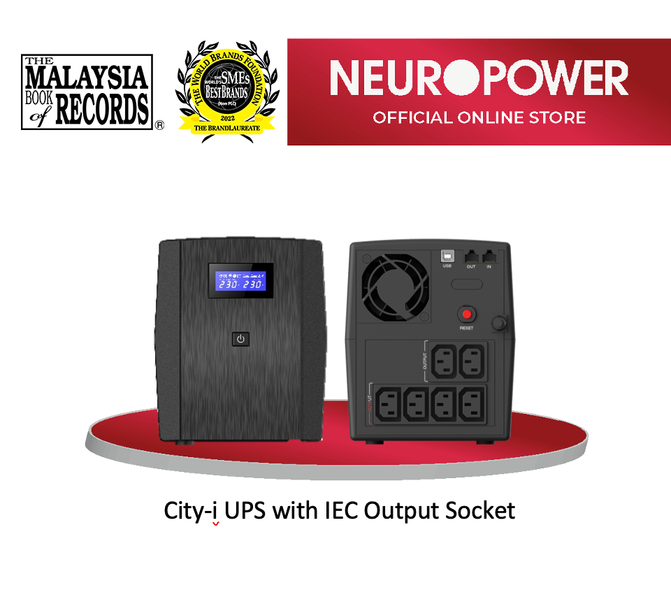 NEUROPOWER UPS [2200VA] CITY-i 2200 LINE INTERACTIVE IEC OUTPUT SOCKET UPS WITH AVS / AVR ...