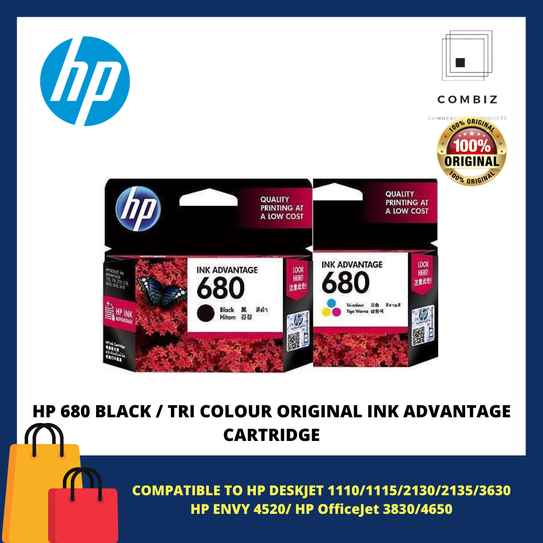 HP 680 BLACK / TRI COLOUR ORIGINAL INK ADVANTAGE CARTRIDGE | Lazada