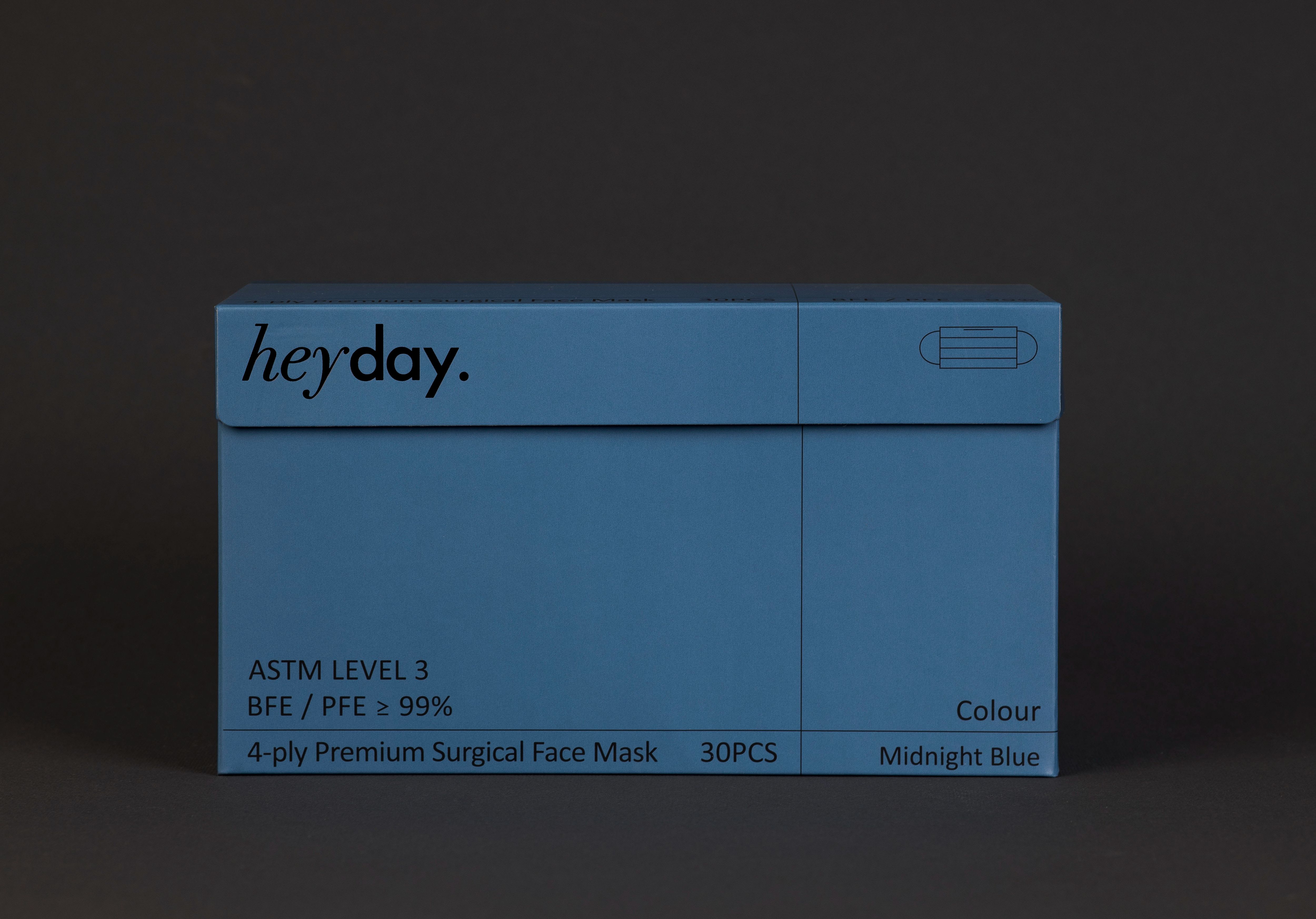 Heyday 4-Ply Surgical Face Mask - Midnight Blue (30 pcs) | Lazada