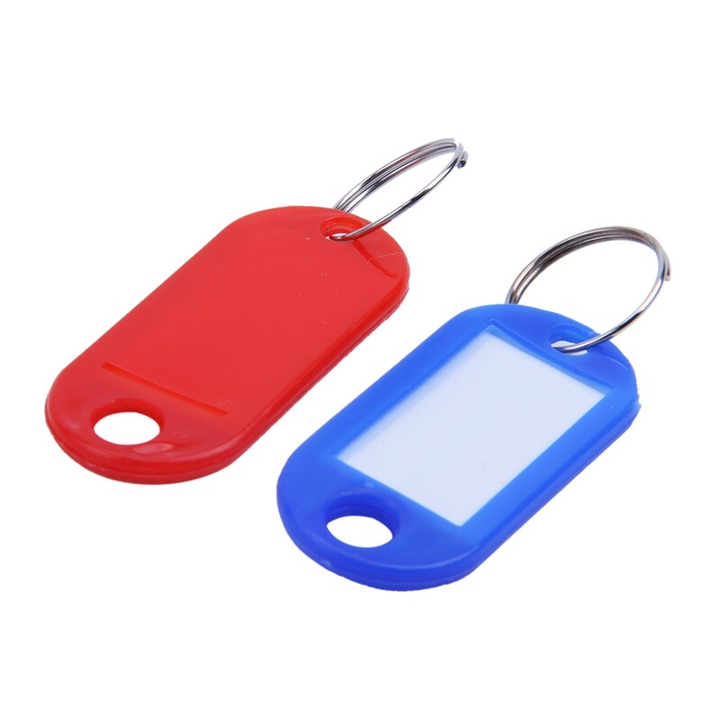 32x Multi-colors Plastic Key Fob ID Tags Luggage ID Labels with Split ...