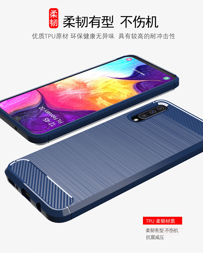 Samsung Galaxy A50S เคส SamsungA50S เกราะคาร์บอนไฟเบอร์ TPU ซิลิโคนนิ่ม ...