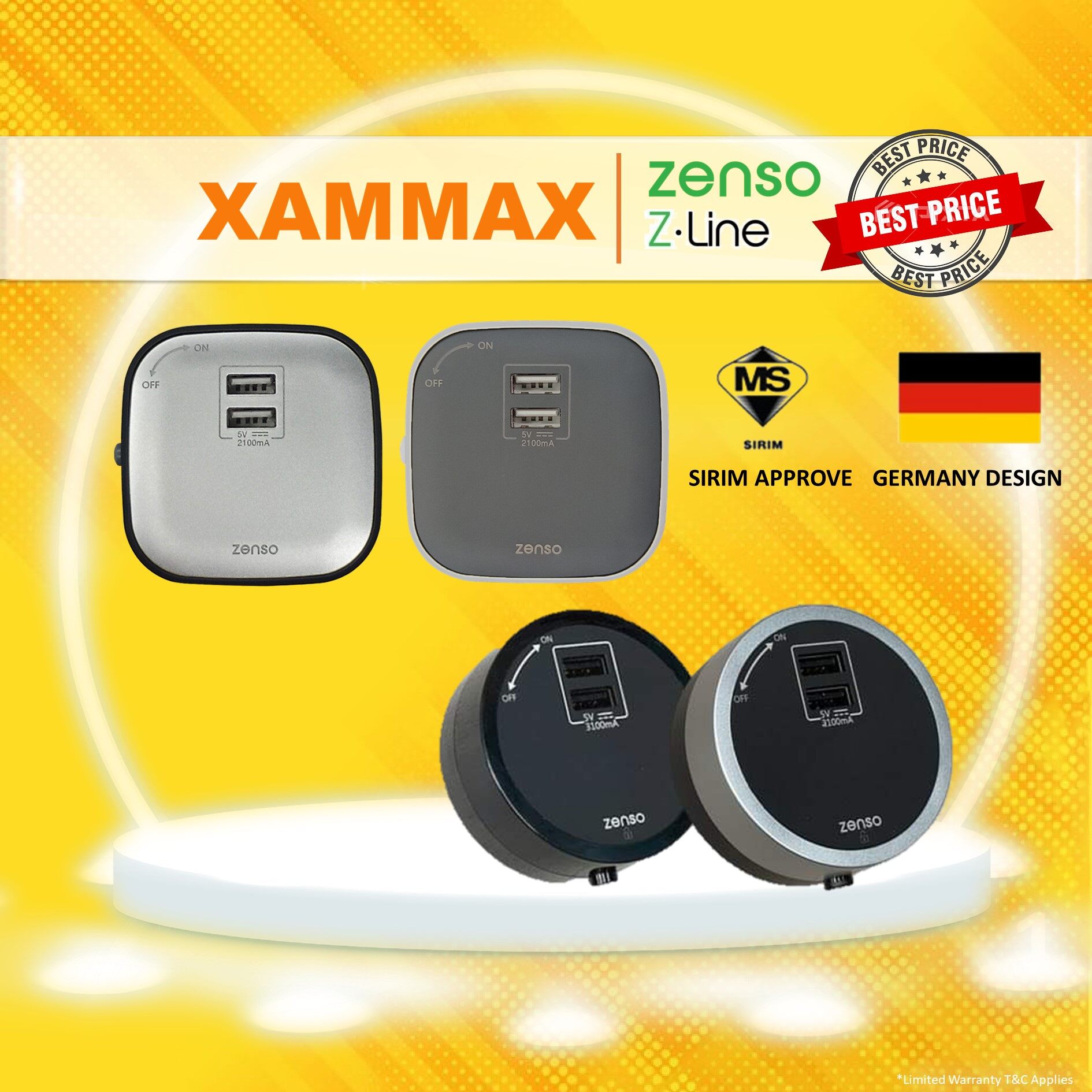 Zenso Z-Line USB Socket Adapters Power Track Socket / 1 Year Warranty ...