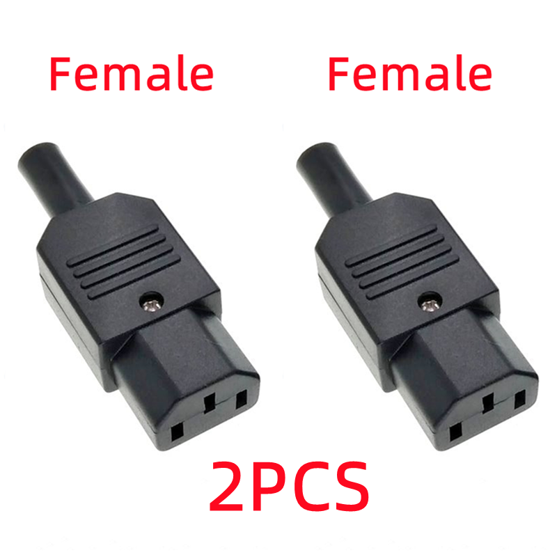 【2Pcs】10A 250V IEC Straight Cable Plug Connector Female Male Plug ...