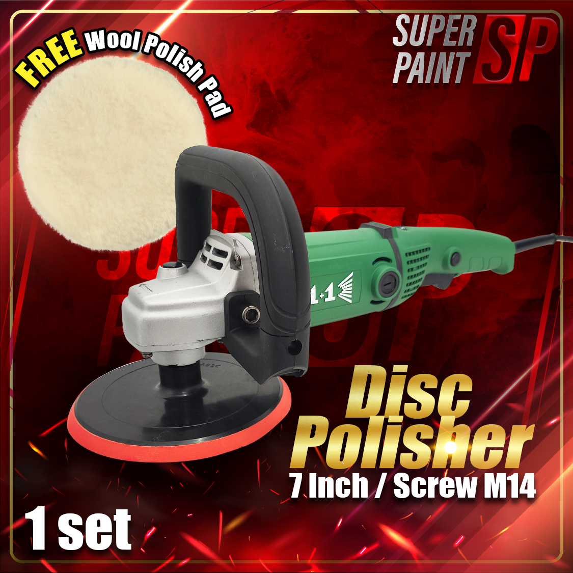 7" Car Polisher 1400W Aikka 1+1 APT828 RO Disc Polisher Car Polish ...
