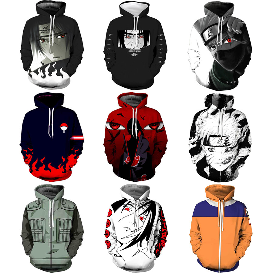 Naruto Hooded Hoodie 3D Print Sweater Cos Uchiha Itachi Kakashi Costume ...