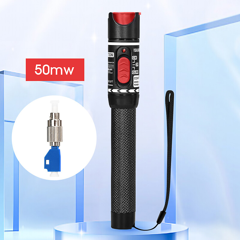 Visual Fault Locator,50mW 50km Red Light Pen Fiber Optic Cable Tester ...