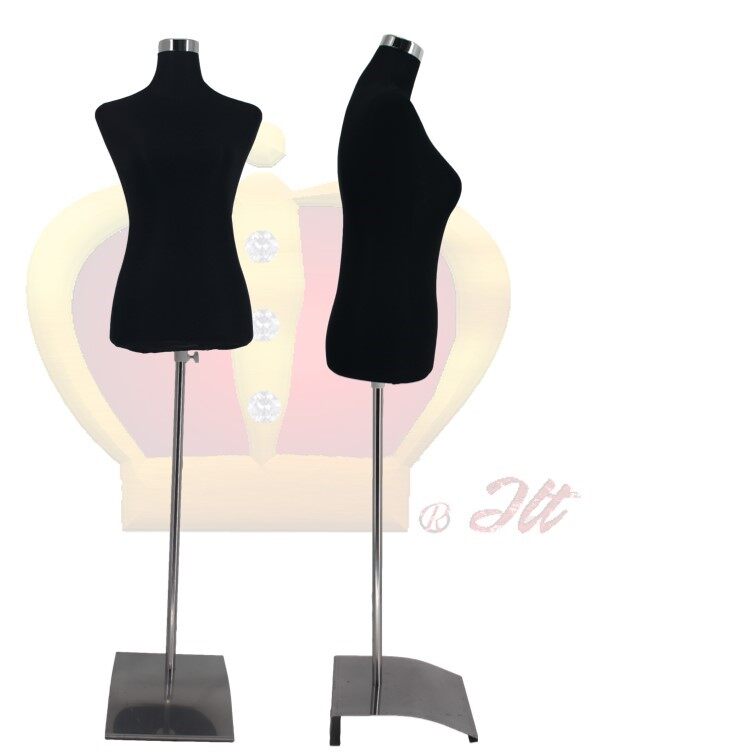 Female Half Body Plastic Mannequin With Chrome Steel Stand Patung ...