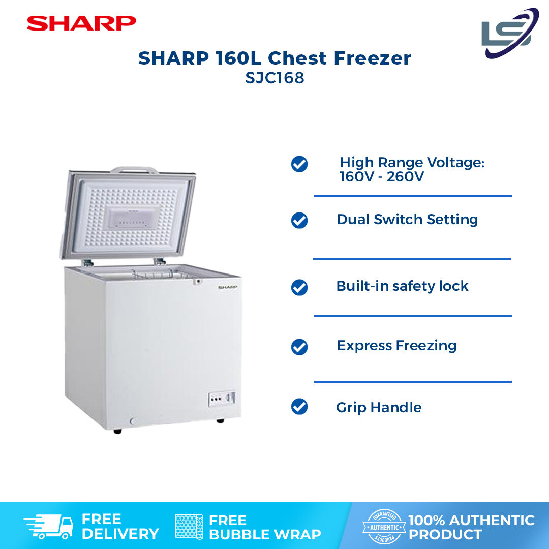 SHARP 160L Chest Freezer SJC168 | Dual Switch Setting | Built-in Safety ...