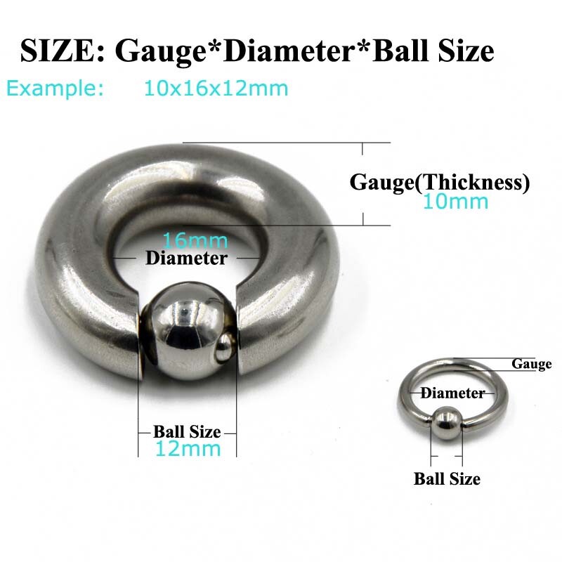 1piece Captive Bead Ring Earrings Stainless Steel Lobe Piercing Unisex ...