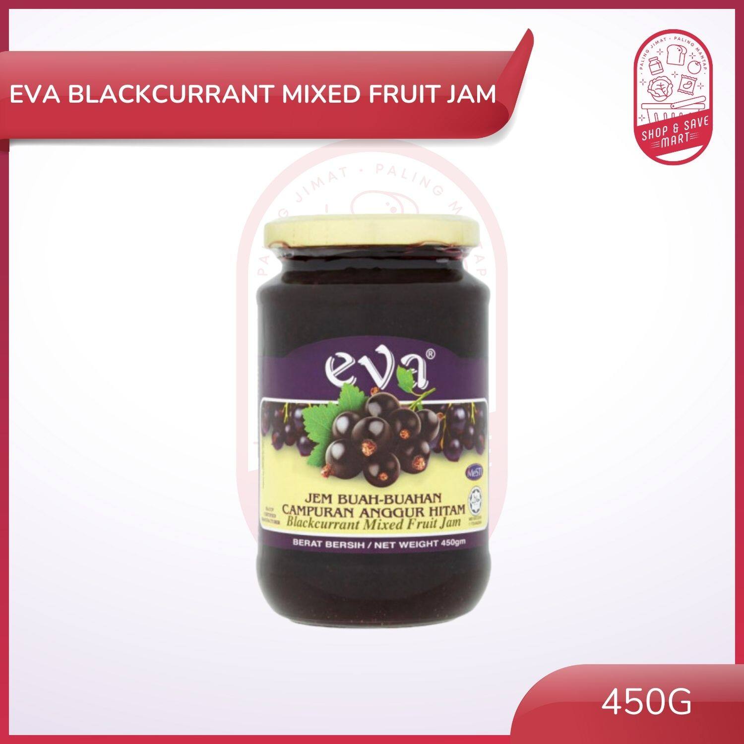 Eva Mixed Fruit Jam - 450g (Flavor: Strawberry / Blackcurrant) | Eva ...