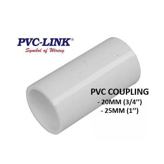 PVC Link PVC Socket / Coupling - 20mm or 25mm White Colour | Lazada