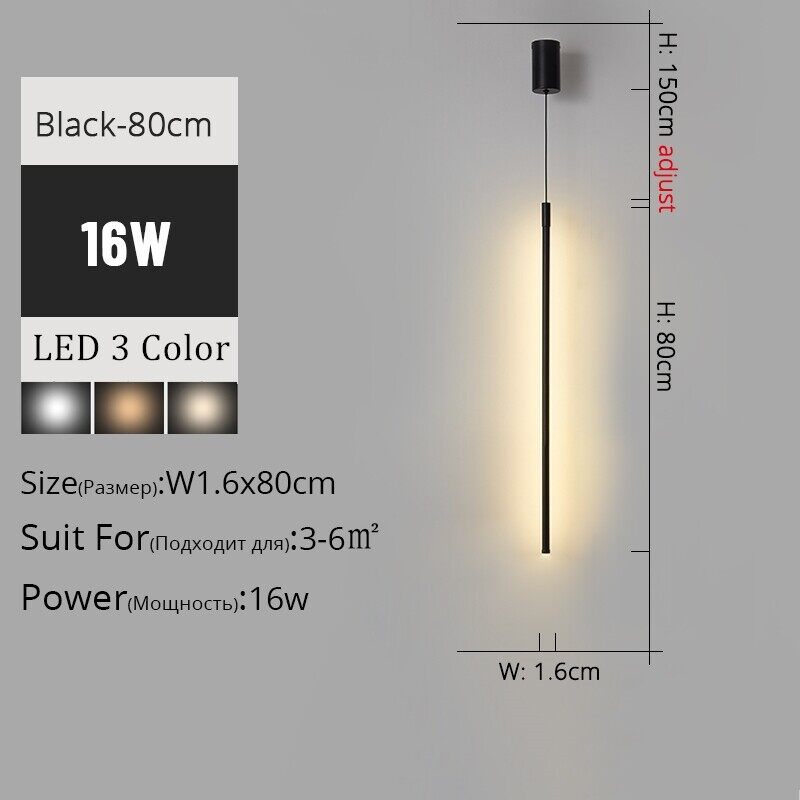 TRAZOS Black Ceiling Lights Minimalist Led Pendant lights For Living ...