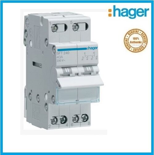 HAGER SFT240 40A 2P CHANGEOVER SWITCH 2 POLE | Lazada
