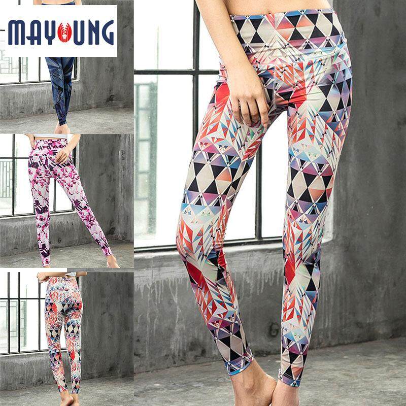 Mayoung พิมพ์กางเกงโยคะออกกำลังกายขนาดใหญ่ออกกำลังกายที่ไร้รอยต่อสะโพก ...