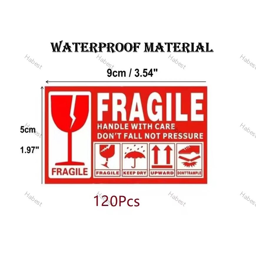 [60pcs / 120pcs] Fragile Sticker 9x5cm Warning Label Sticker Packing ...