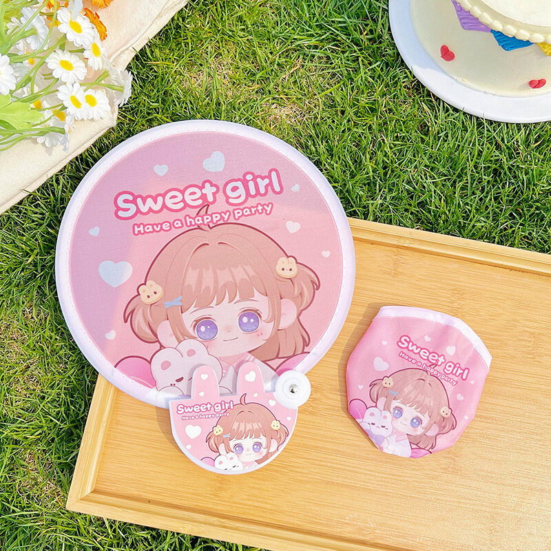 Mini Cloth Fan Folding Storage Lovely Fan Small Circular Fan Folding ...