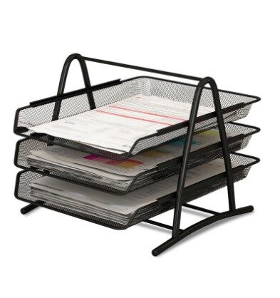 Metal Iron Fence Bookshelf Folder File Column Data Rack File Desktop ...