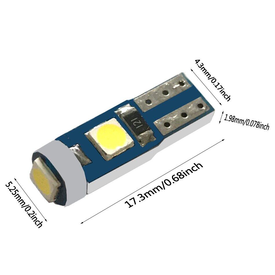 10pcs 12V canbus T5 58 74 286 W1.2W Super Bright 3030 LED 3SMD wedge LED Light Car Dashboard ...