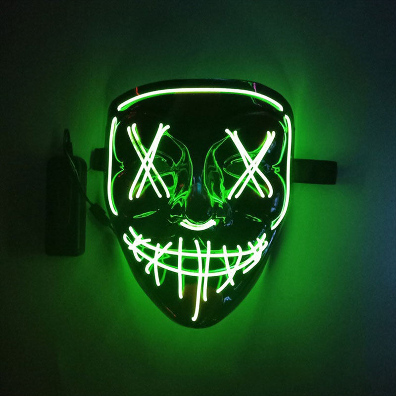 ES Cosplay glowing mask led halloween dress up props prom party ghost ...
