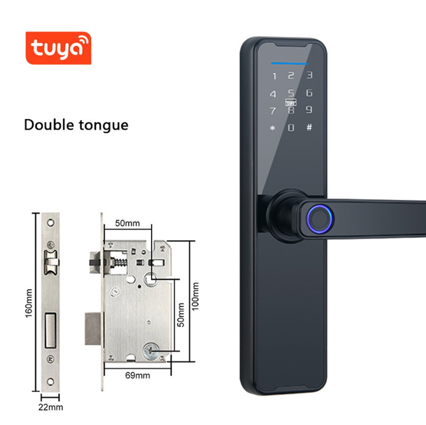 AT Tech TUYA Fingerprint Door Security Smart Lock Electronic Door Lock ...
