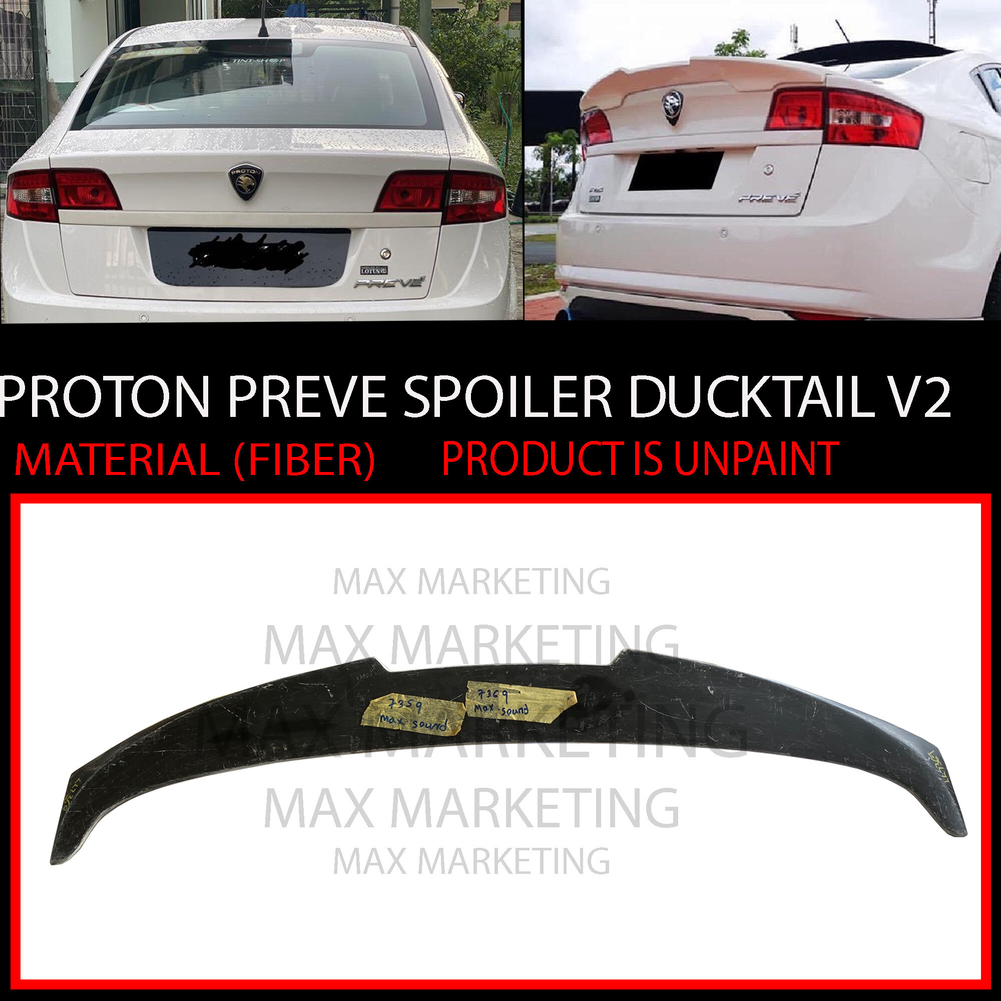 PROTON PREVE SPOILER DUCKTAIL V2 STYLE SKIRT LIP BODYKIT | Lazada