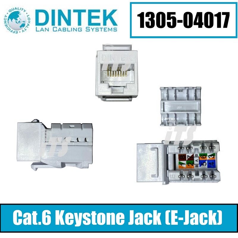 Dintek Cat.6 Unshielded Keystone Jack, Horizontal, E-Jack | Lazada