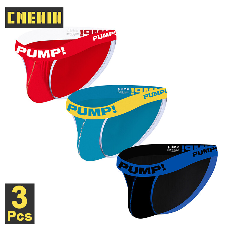 CMENIN PUMP 3Pcs Cotton กางเกงชั้นในเอวต่ำสุดเท่ผู้ชาย Jockstrap High ...