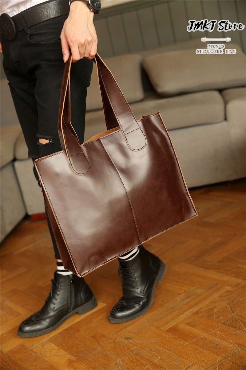 JM Men 'S Tote กระเป๋าหนังเทียมฉบับภาษาเกาหลี Retro เดียวกระเป๋าสะพาย ...