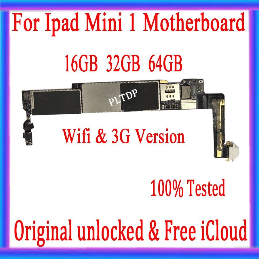 ปลดล็อคสำหรับ iPad Mini 1,เมนบอร์ด WIFI / Wifi + 3G เวอร์ชันดีสำหรับ Ipad Mini 1เมนบอร์ด16GB ...