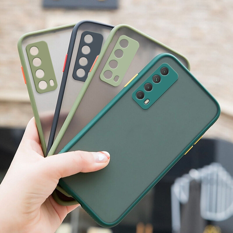 QAWSEDR เคสสำหรับหัวเหว่ย Y7A กล้องเต็มรูปแบบครอบคลุมซิลิโคนผิวแมตต์ ...